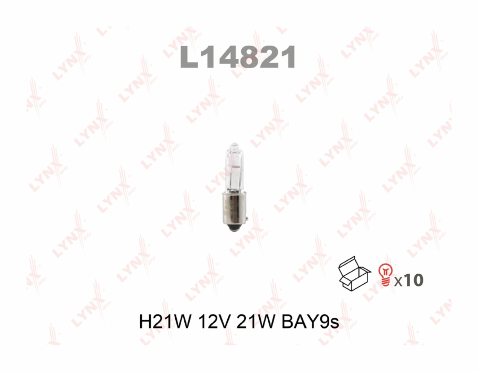L14821 H21W 12V 21W Bay9S Лампа Lynxauto(Lynx L14821)
