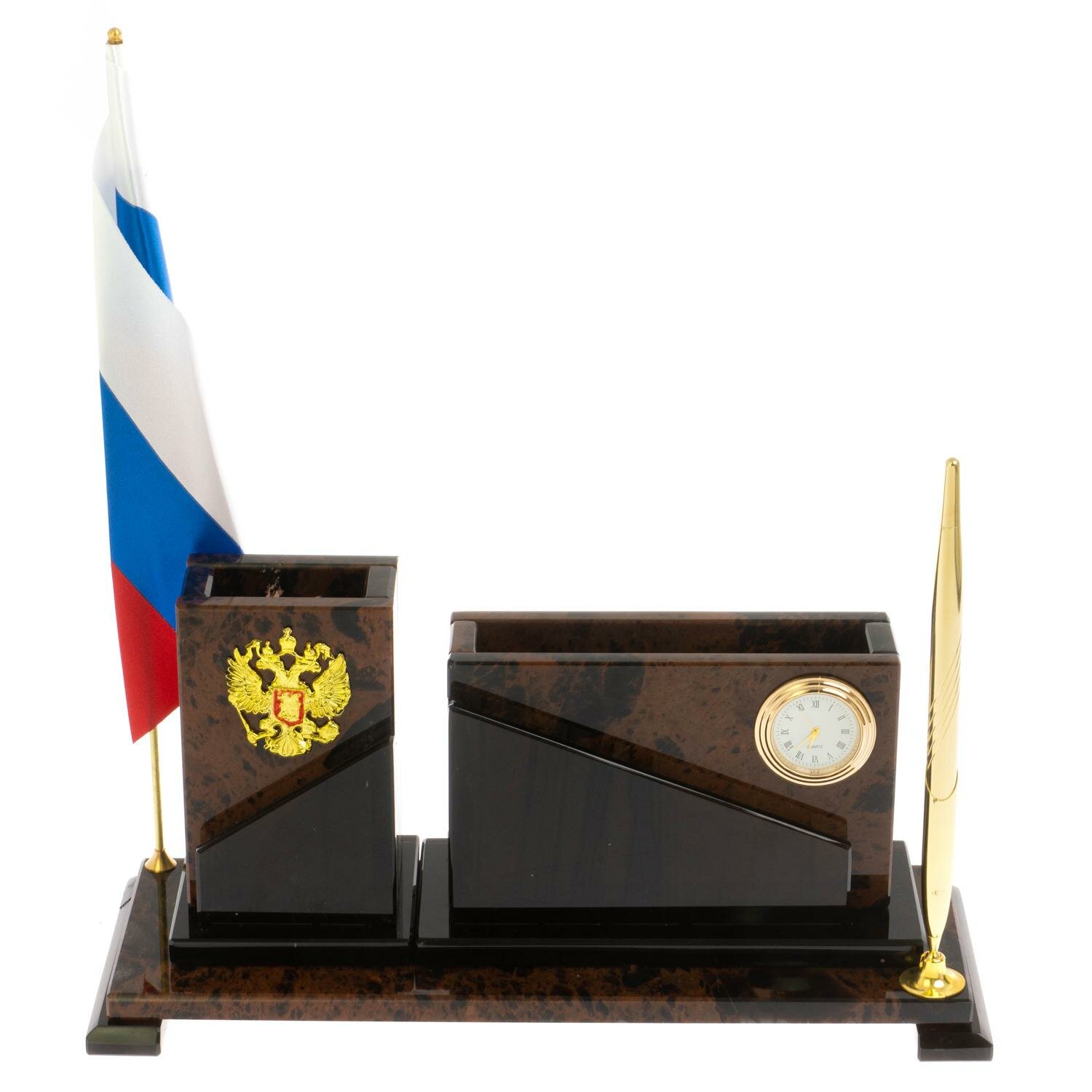 Письменный набор "Кремлевский" камень обсидиан 121955