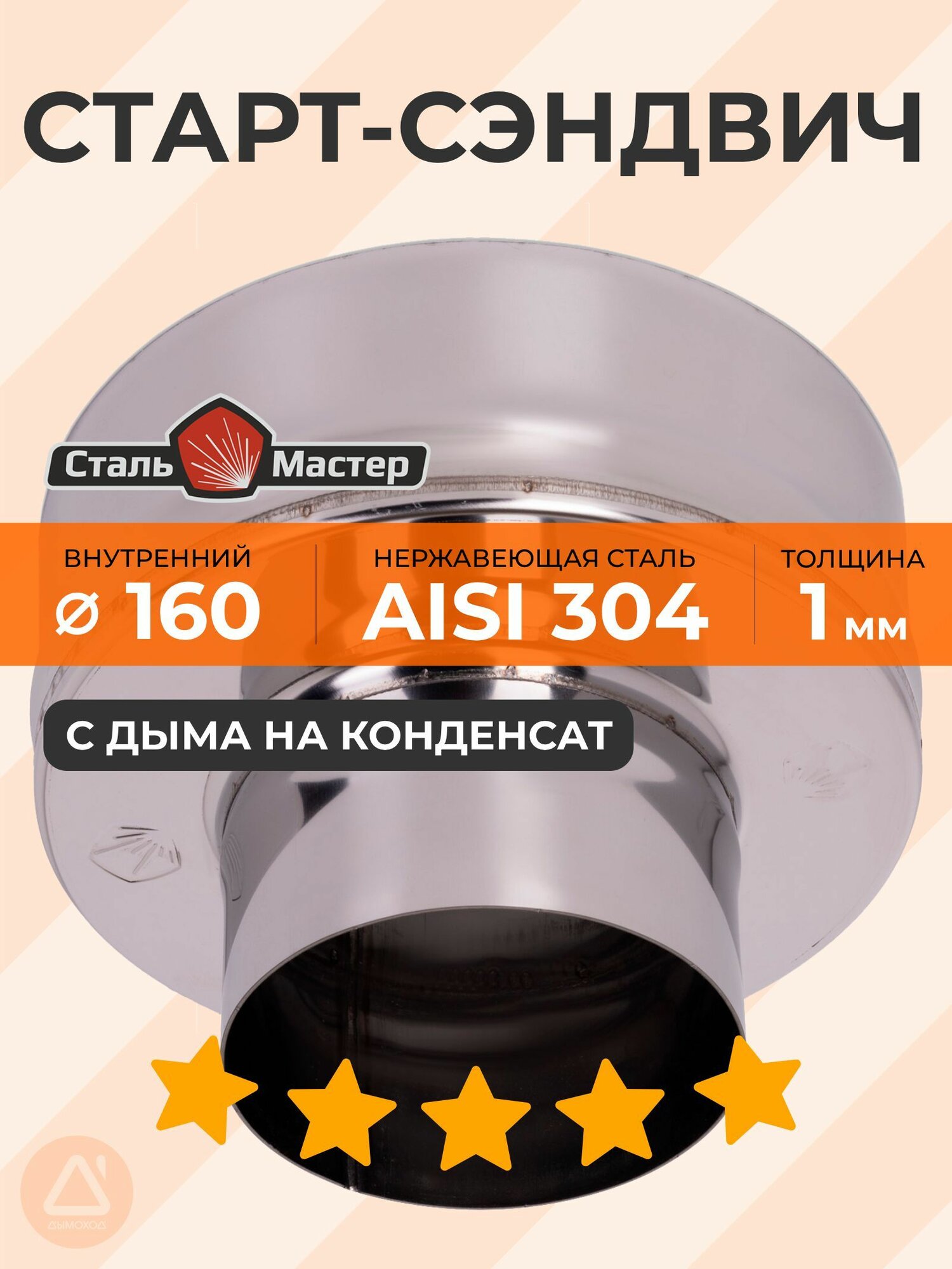 Старт-сэндвич К 160 / 250 нерж 1 мм (AISI 304)