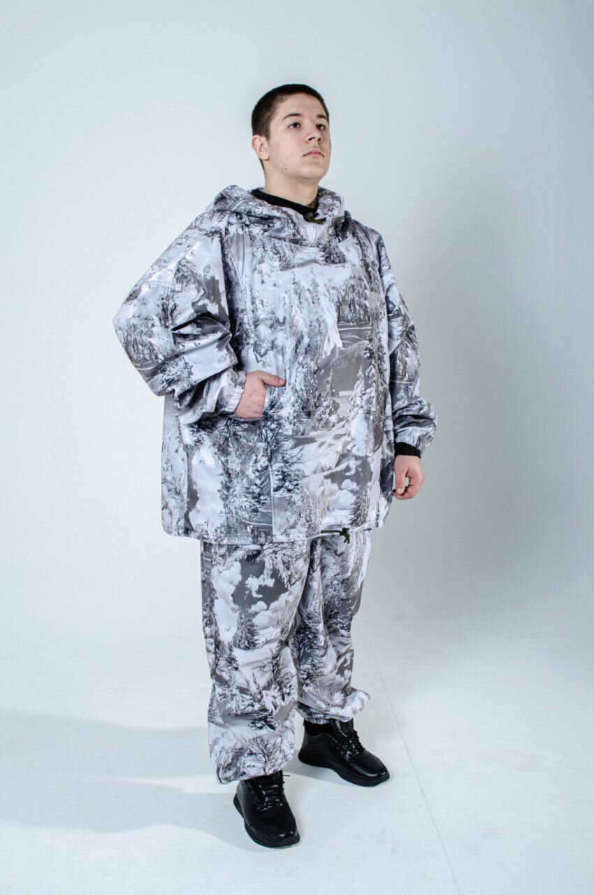 Костюм маскировочный зимний масхалат белый охота рыбалка