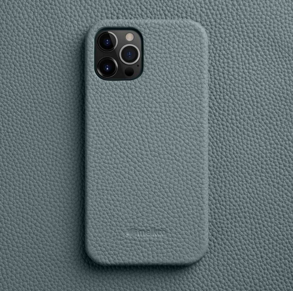 Чехол из натуральной кожи ручной работы Melkco для iPhone 12 Pro Max с воловьей кожей phone cover Корпус мобильного телефона, светло-синий