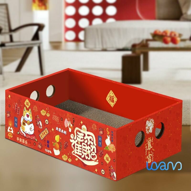 Когтеточка-шахматная доска большая, картонная для кошек без пыли-14