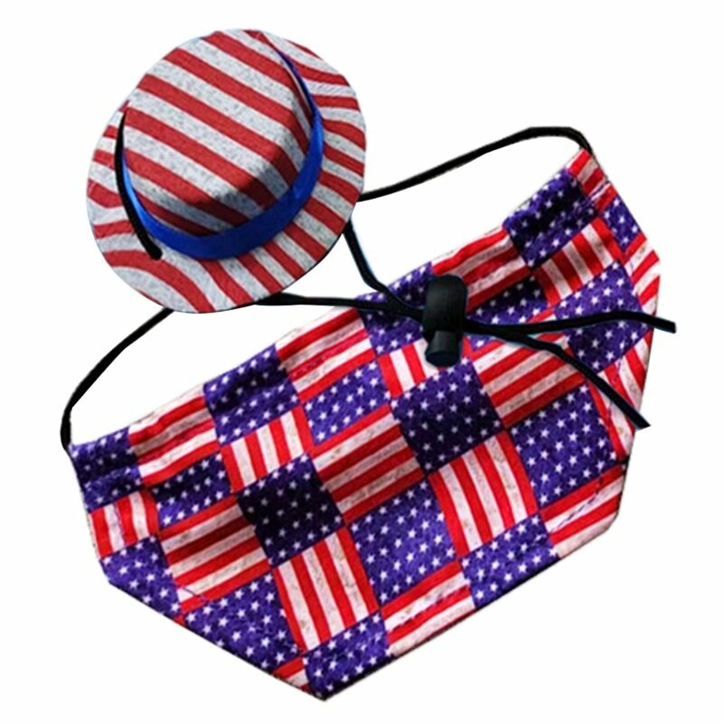 Ящерица, Ежик, Шляпа на День независимости, Плащ-Шляпа со звездной лентой, плащ с флагом-L