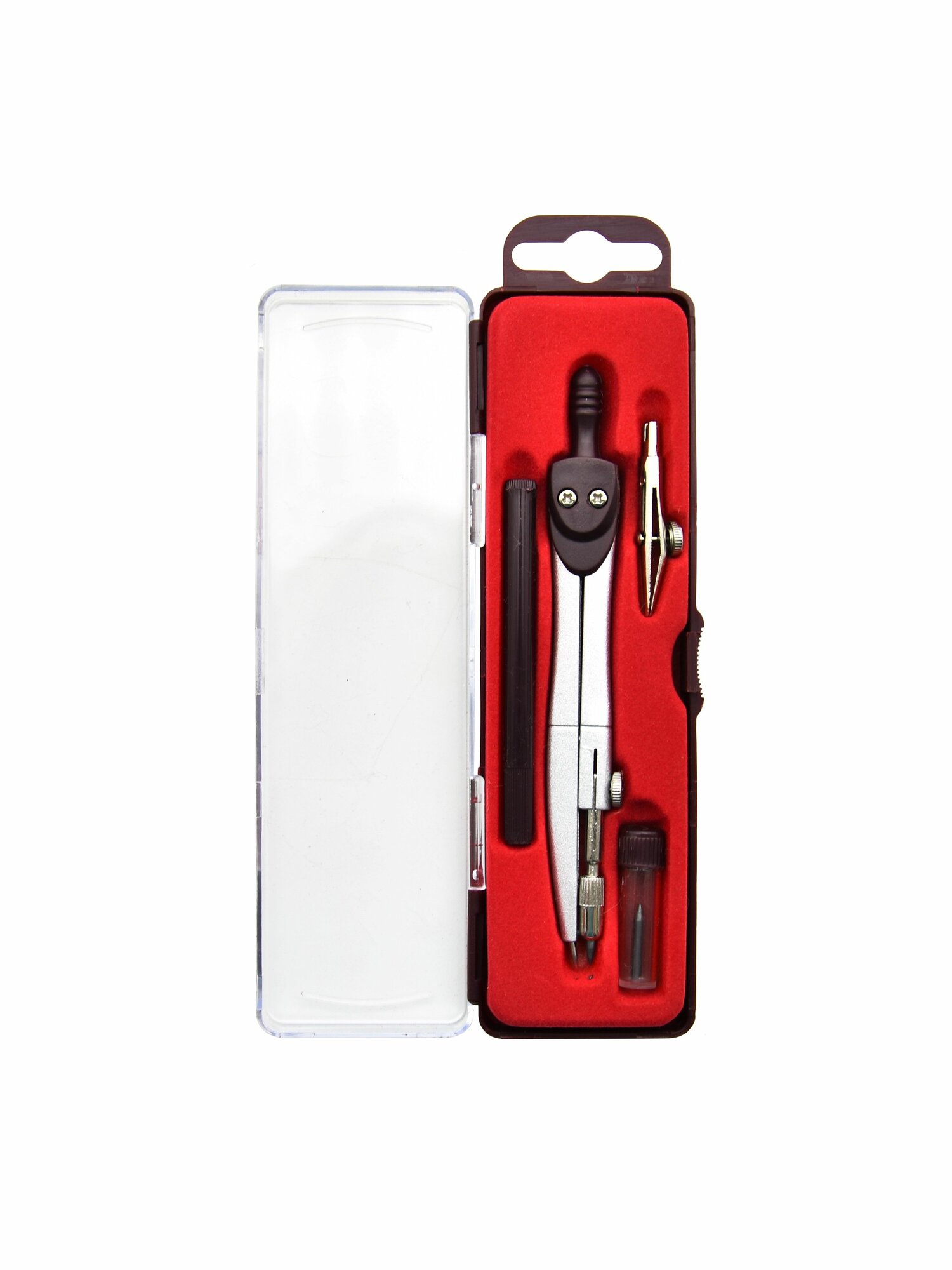 Циркуль-готовальня 4 предмета, циркуль 120мм пластиковый футляр