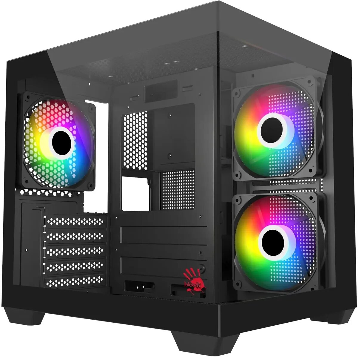 CC-121-BK / Корпус mATX BLOODY CC-121, Mini-Tower, без БП, черный (cc-121-bk)