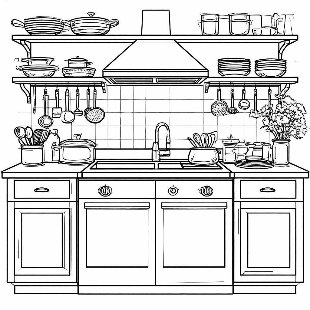 Набор детских раскрасок "Кухня", плотная бумага формата А4, 10 шт, от 1 года