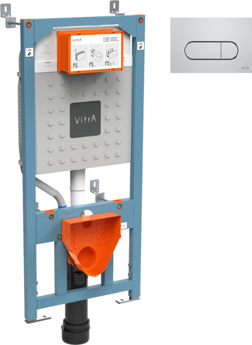 Система инсталляции для унитазов VitrA V12 762-5800-01, с кнопкой смыва Root Square 740-2280 хром
