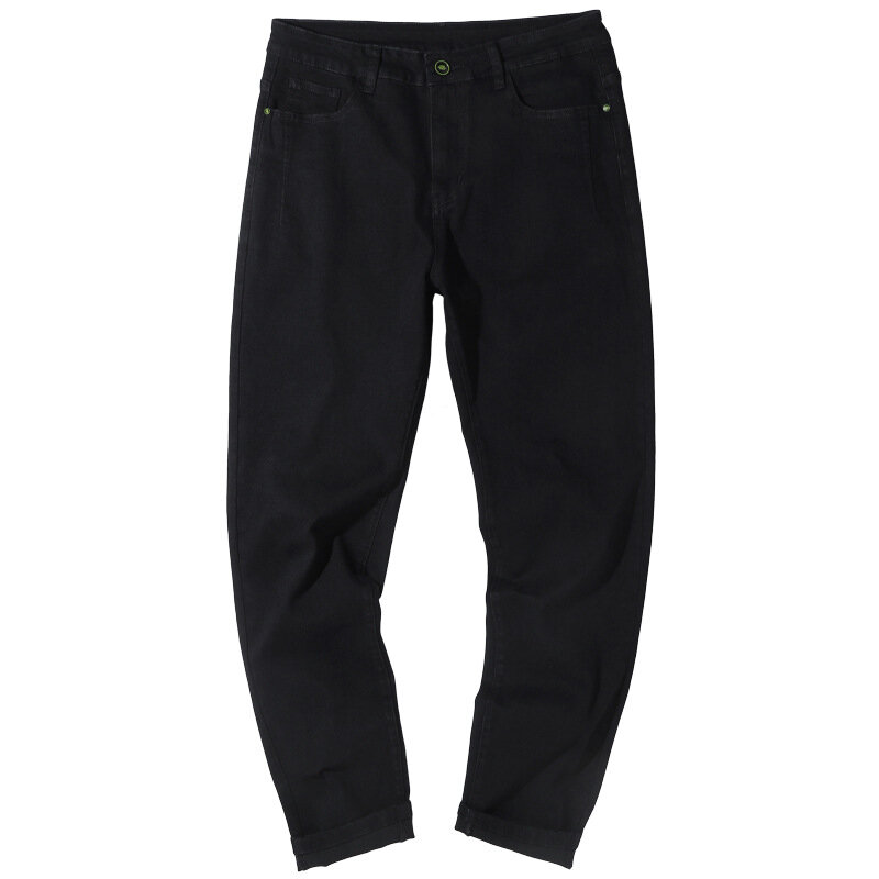 Охоты Брюки JYL Чистый цвет Чист. черн. джинсы муж. прост. эластич. классик универс. джинсы муж. слит. посадка больш. размер делов. джинсы муж. черный/33