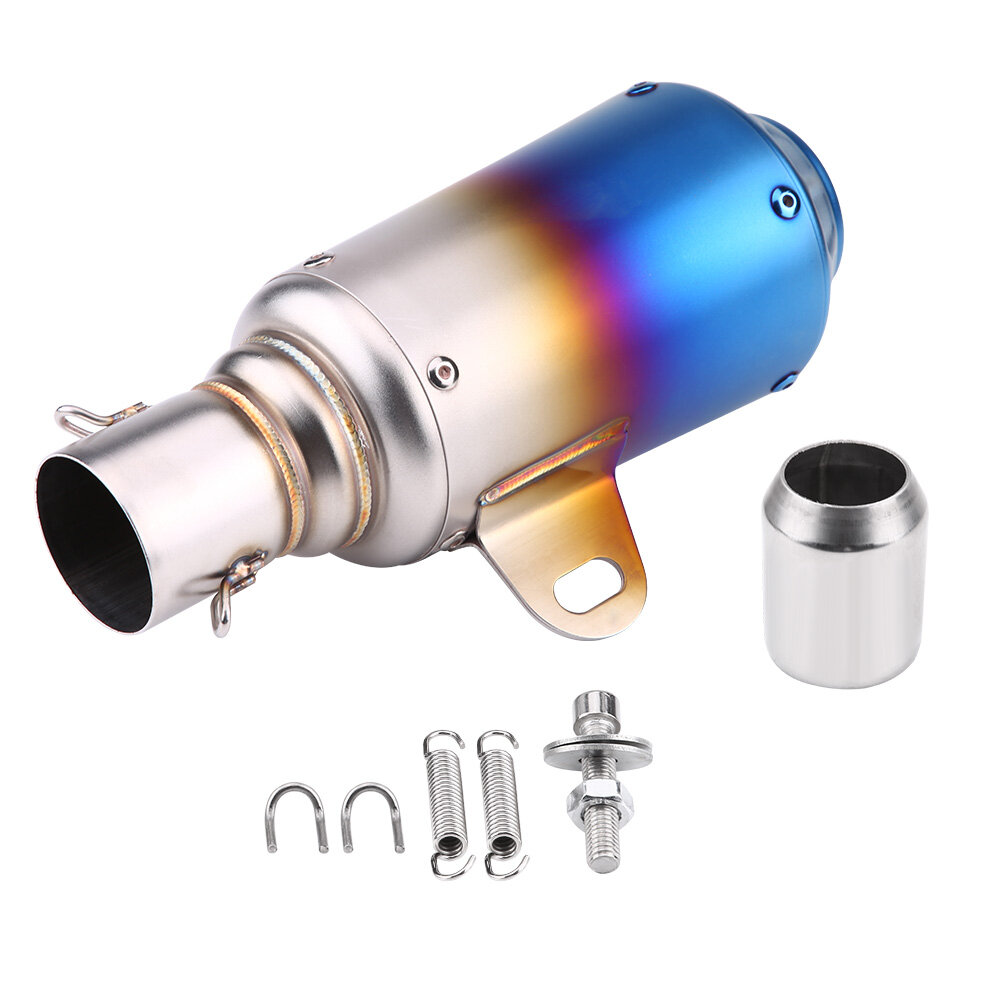 Универсальный глушитель для мотоцикла, насадка на выхлопную трубу из нержавеющей стали, полусиний