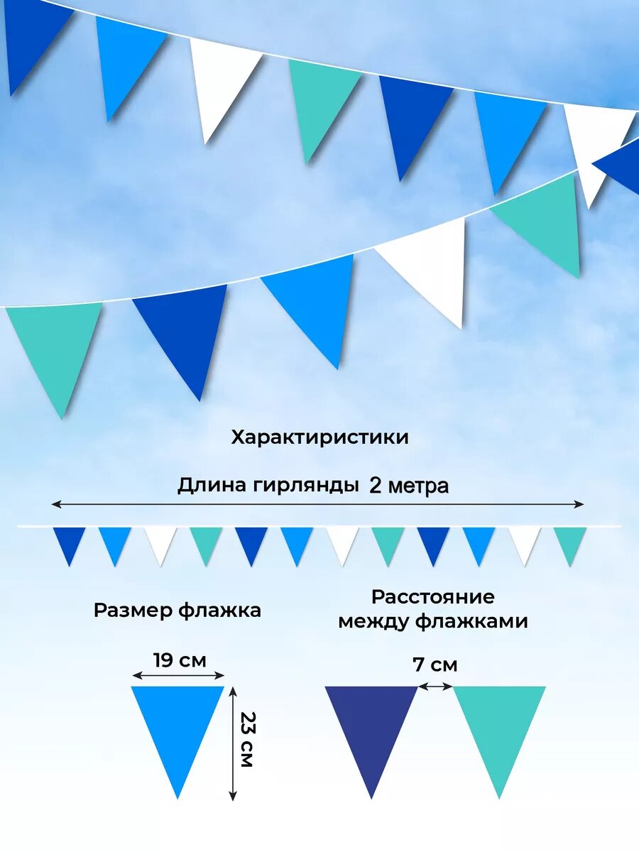 Гирлянда тканевая вечеринка гендер пати, 2 м