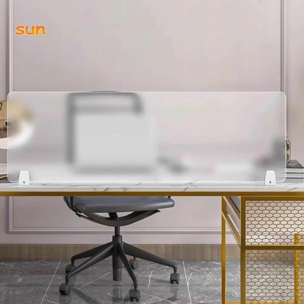 Защитный экран для офисного стола 100х30 см, матовый акриловый разделитель на шурупах, перегородка для концентрации и приватности, универсальная панель для школы и open space