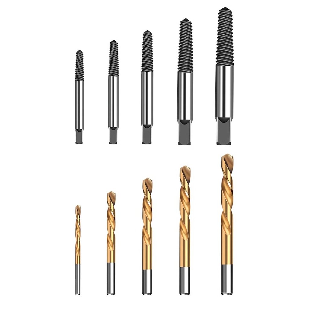 1 комплект из 10 штук, винтовой экстрактор со сломанной головкой, тип мелкого зуба