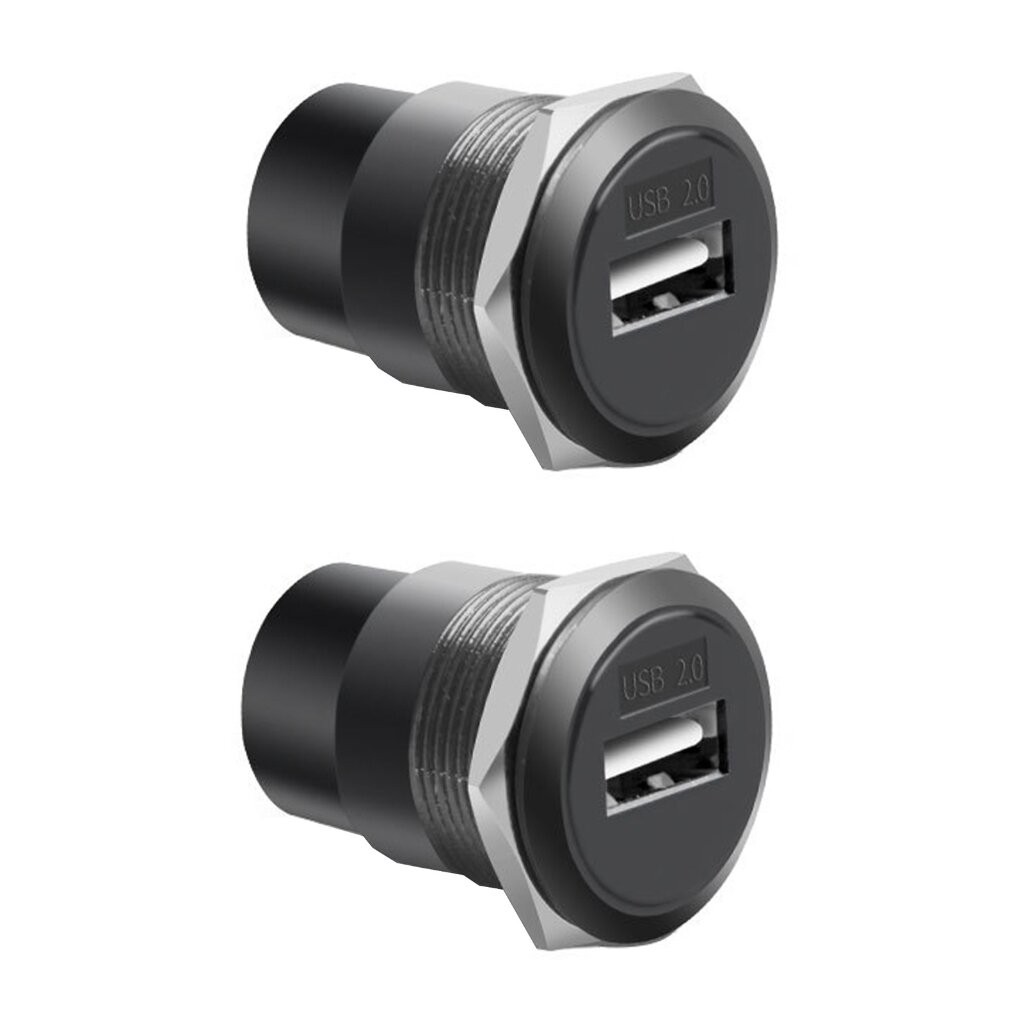 2 адаптера для встраиваемого панельного разъема передачи данных с внутренней резьбой USB2.0-черный