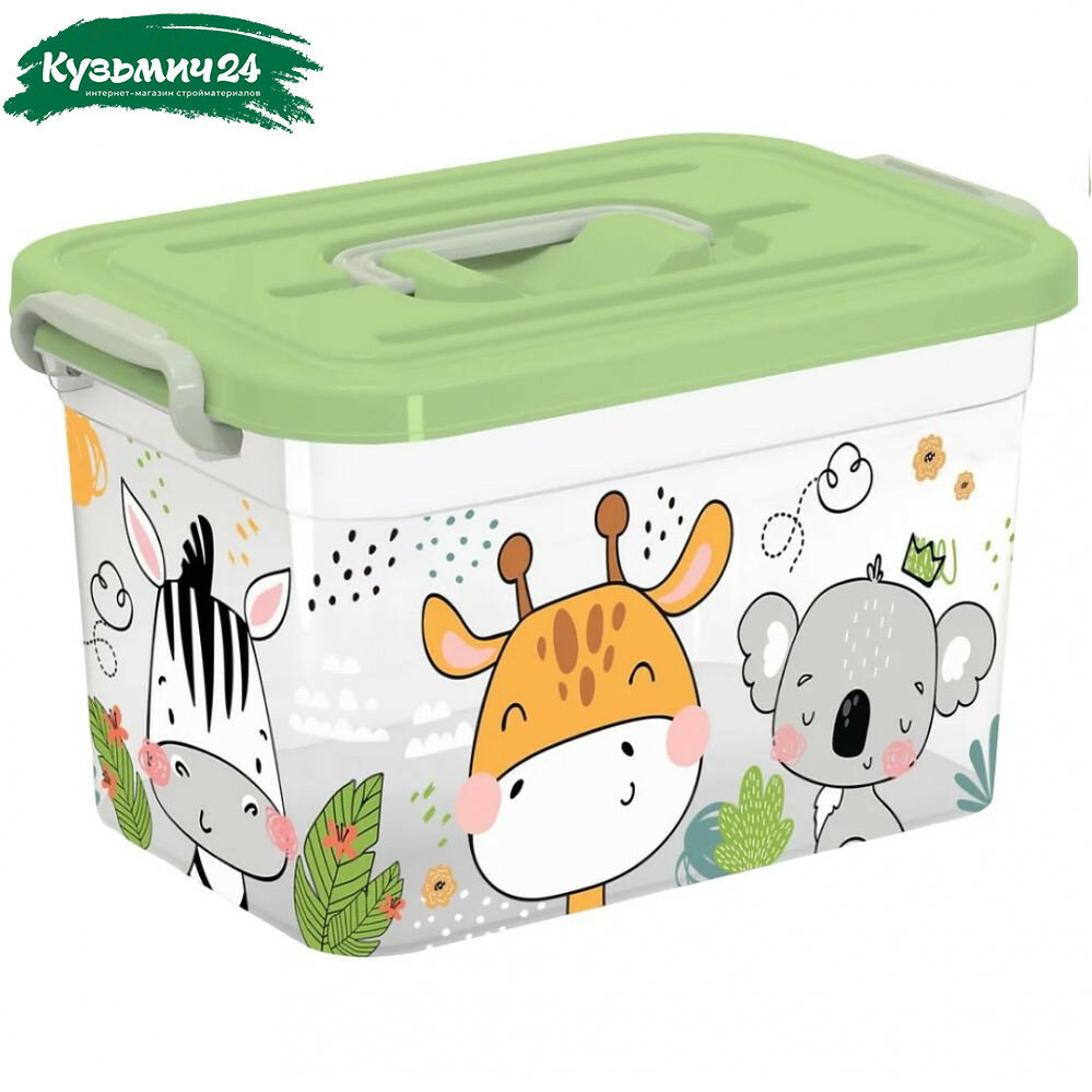 Контейнер Полимербыт Giraffix для хранения, пластиковый, с крышкой, 15 л, 438115100