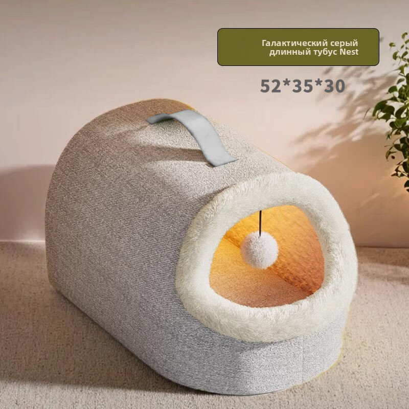 Утепленный домик для кошек с подогревом: Умная терморегуляция для безопасного обогрева зимой，52*35*30cm