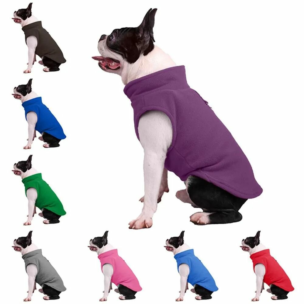 Комфортная одежда для собак из полярного флиса фиолетового цвета, размер м, для зимних прогулок