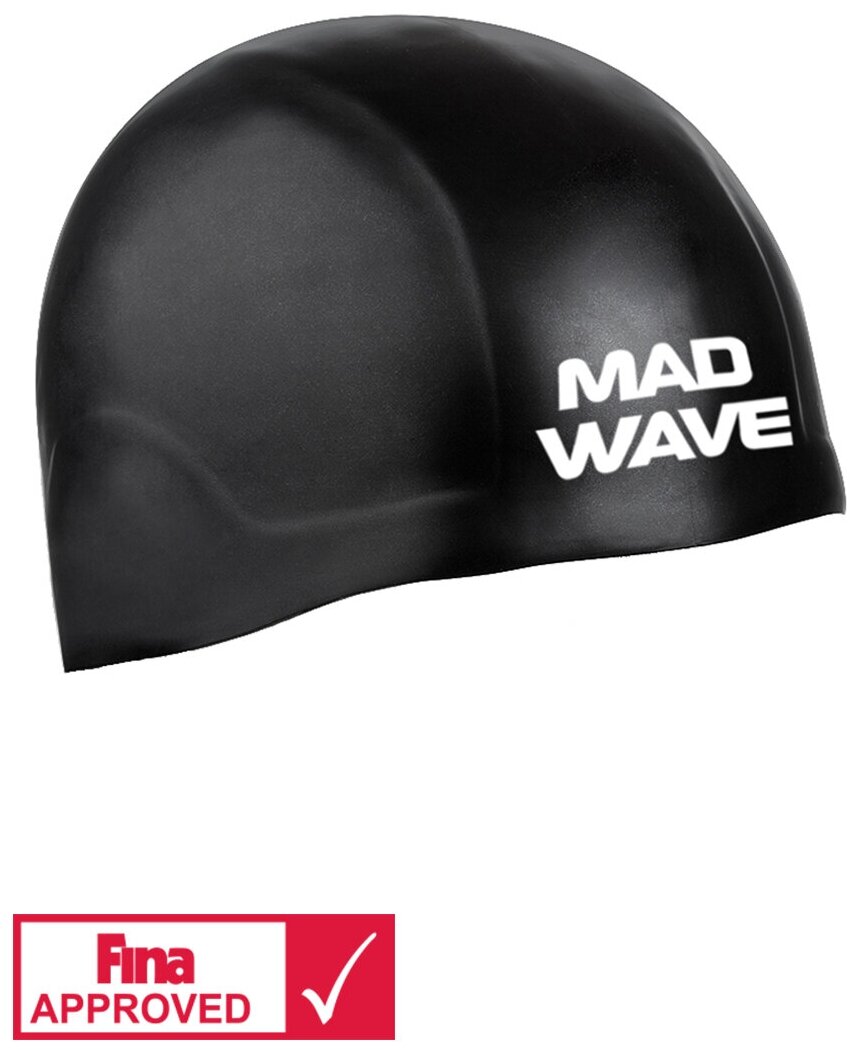 Силиконовая шапочка Mad Wave R-CAP FINA Approved - Черный, L