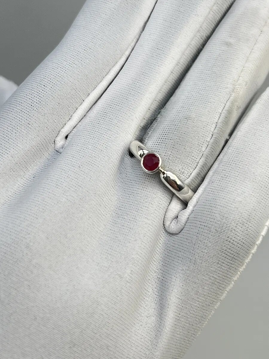 Кольцо, серебро, 925 проба, рубин
