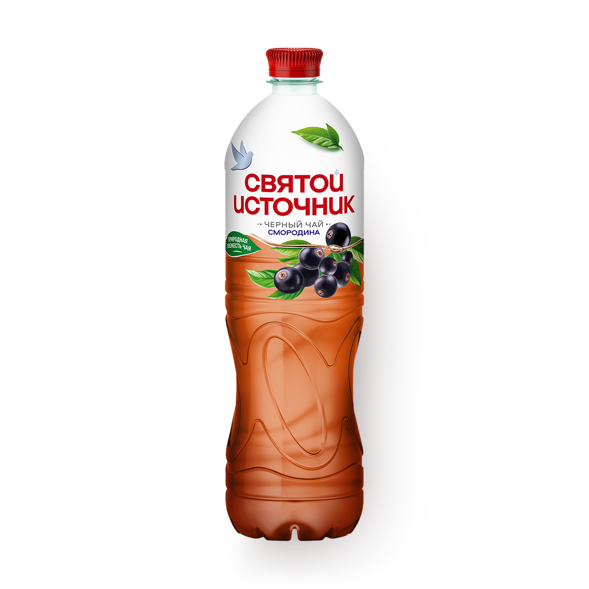 Чай холодный «Святой Источник» смородина, черный, в пластиковой бутылке, 1 л