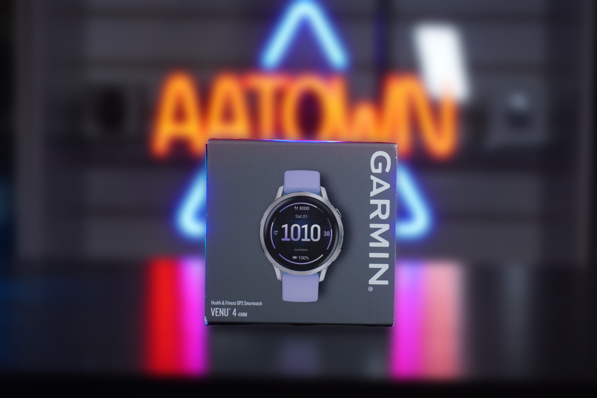 Garmin Venu 4 – 41 mm Silver with Periwinkle Silicone Band 010-03013-01