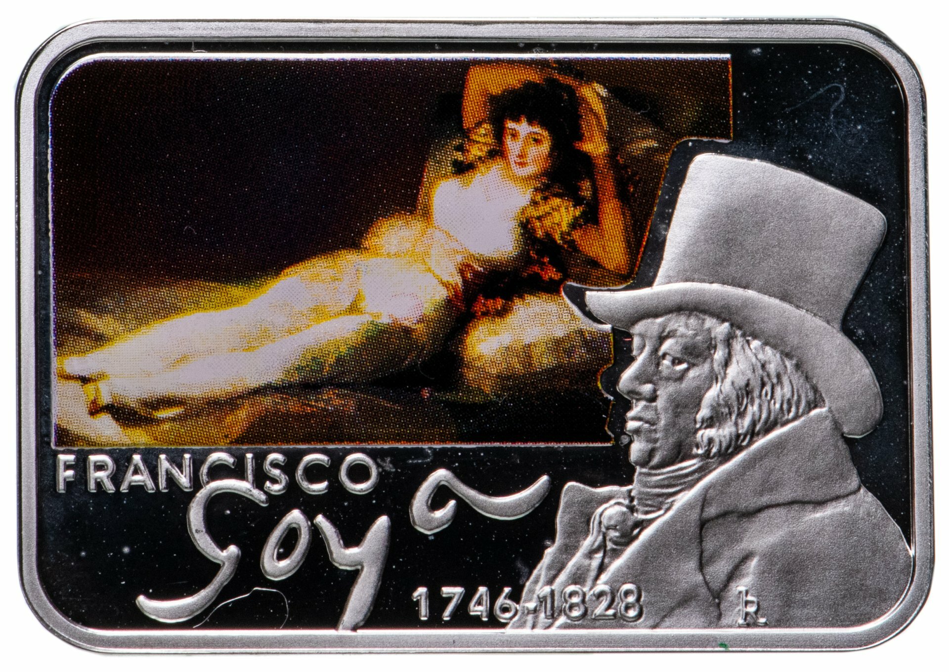 Ниуэ 1 доллар 2010 "Живописцы мира - Франсиско Гойя" с сертификатом, Серебро 925, в сохранности Proof