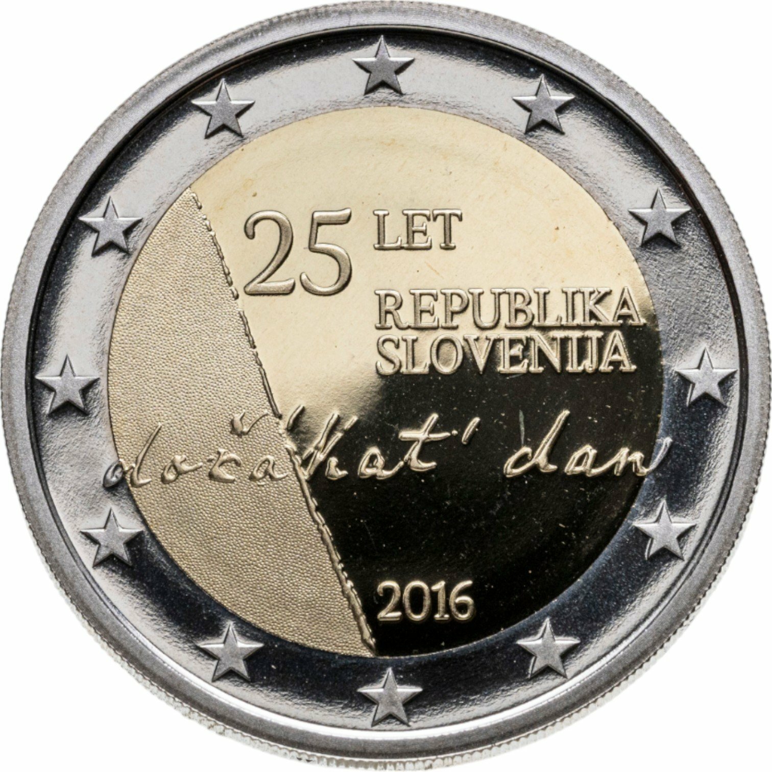 Словения 2 евро 2016 "25 лет независимости" Proof в капсуле, Биметалл