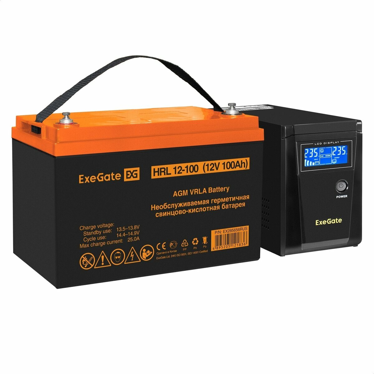 Комплект ИБП ExeGate EX295986RUS + батарея 100Aч EX285656RUS SineTower SZ-600. LCD. AVR.1SH