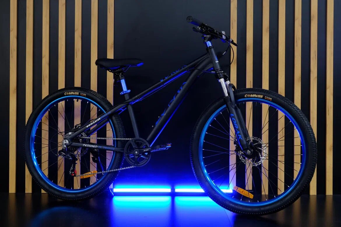 Велосипед подростковый Lorak Joker Lite 26 черно-синий, алюминиевая рама 15 дюймов под рост 140-160 см.