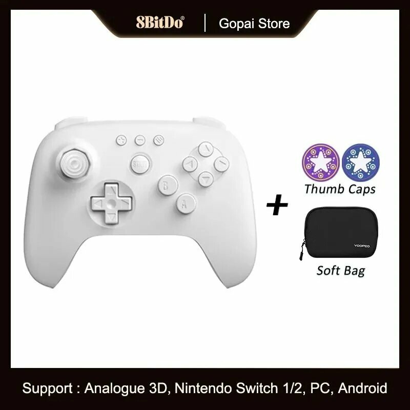 8BitDo 64 Bluetooth Контроллер для аналогового 3D, Switch, Switch 2, Windows и Android (черный)