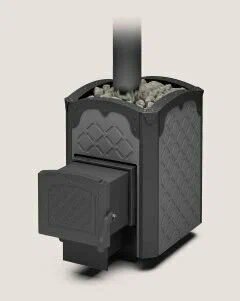 Печь для бани Теплодар БЫЛИНА-12 Ч (1.2) чугунная, открытая каменка, русская баня