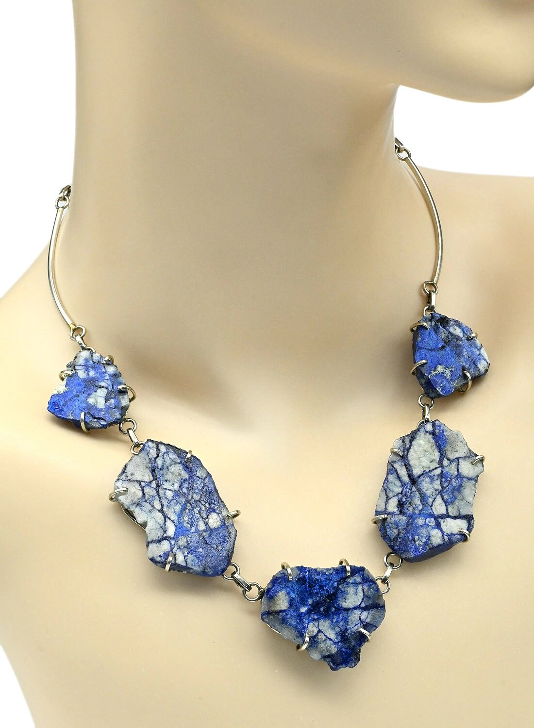 Колье, лазурит, малахит