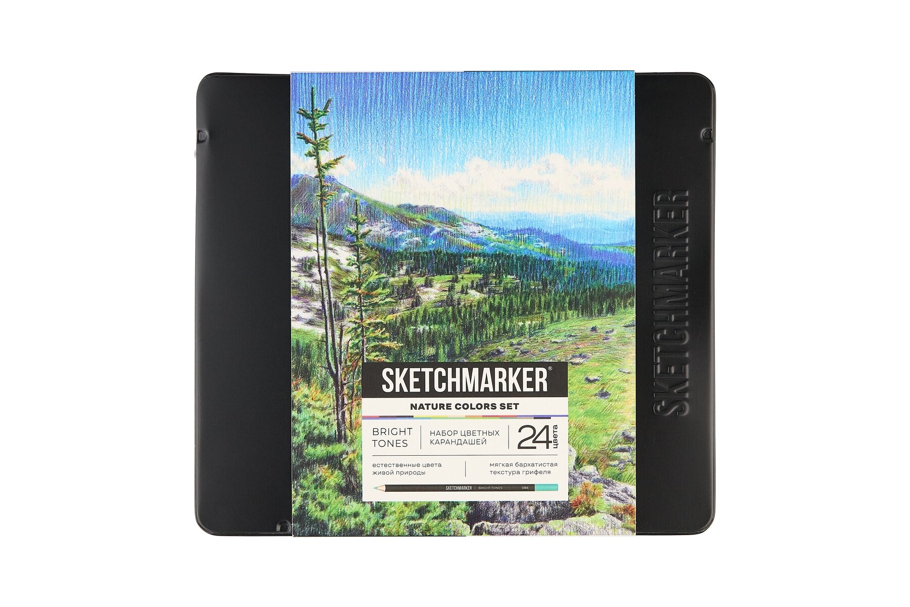 Набор карандашей цветных SKETCHMARKER природа 24цв. металлическая уп-ка