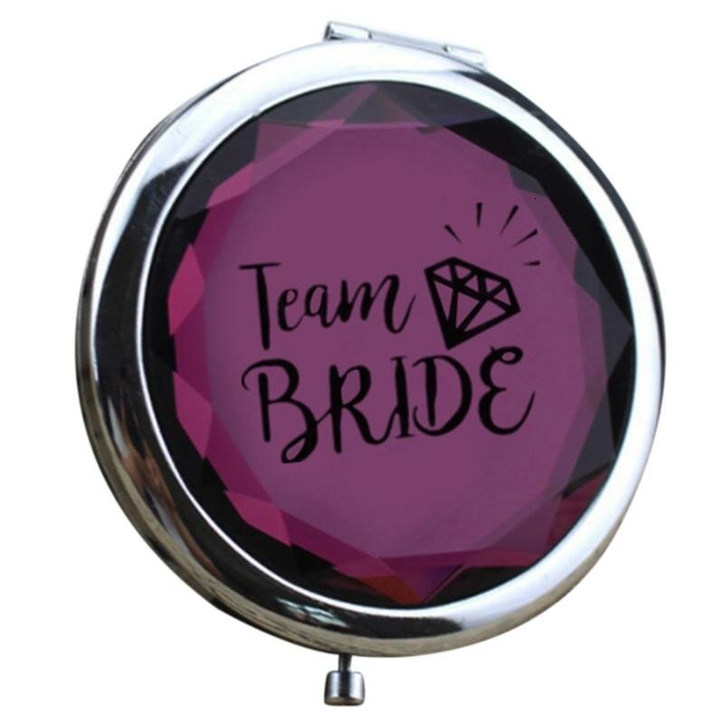 Круглое косметическое зеркало для невесты, фиолетовая команда невесты