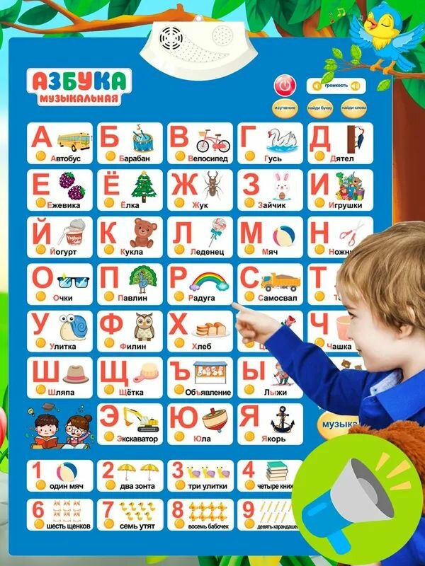 Говорящая азбука "Мой первый алфавит" Львёнок и Белка Музыкальная азбука