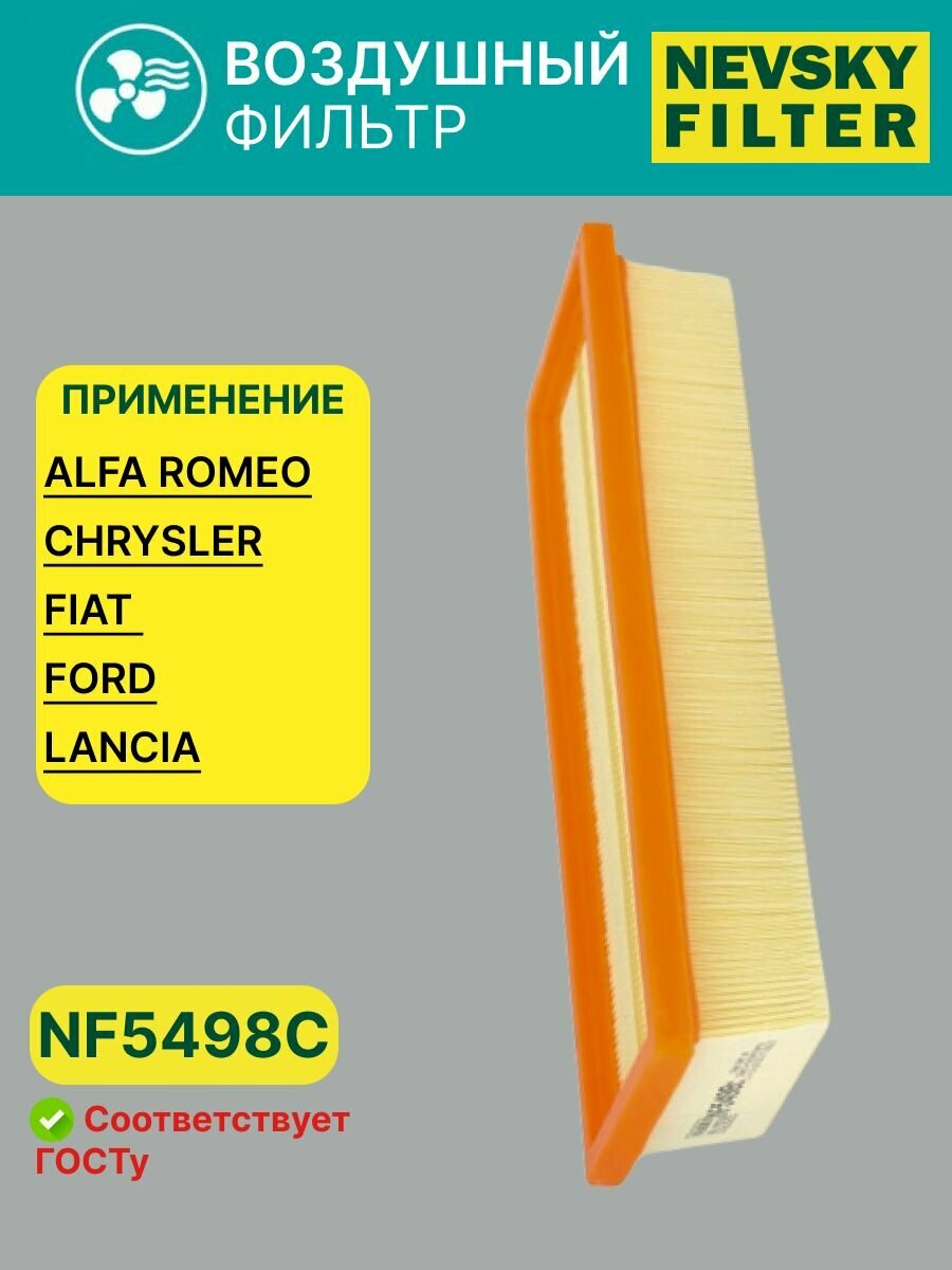 Фильтр воздушный NF5498C для FIAT Фиат 500, DOBLO, IDEA, LINEA, PANDA, PUNTO, Ford Форд KA 55192012