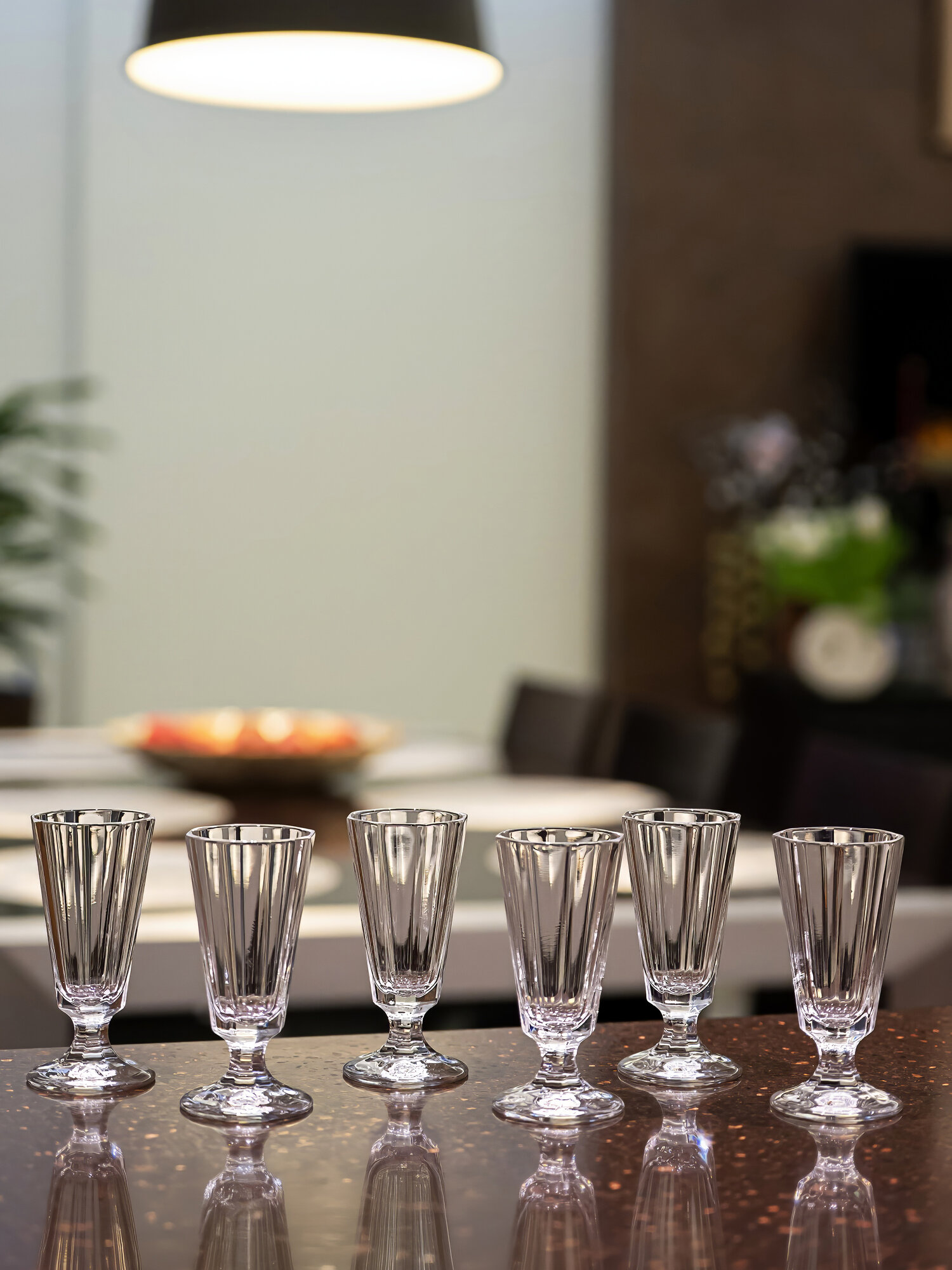 Хрустальные рюмки на ножке для водки, настойки, ликера, лафитник 40 мл, набор 6 шт. Неман 600/14, 9751/40гр