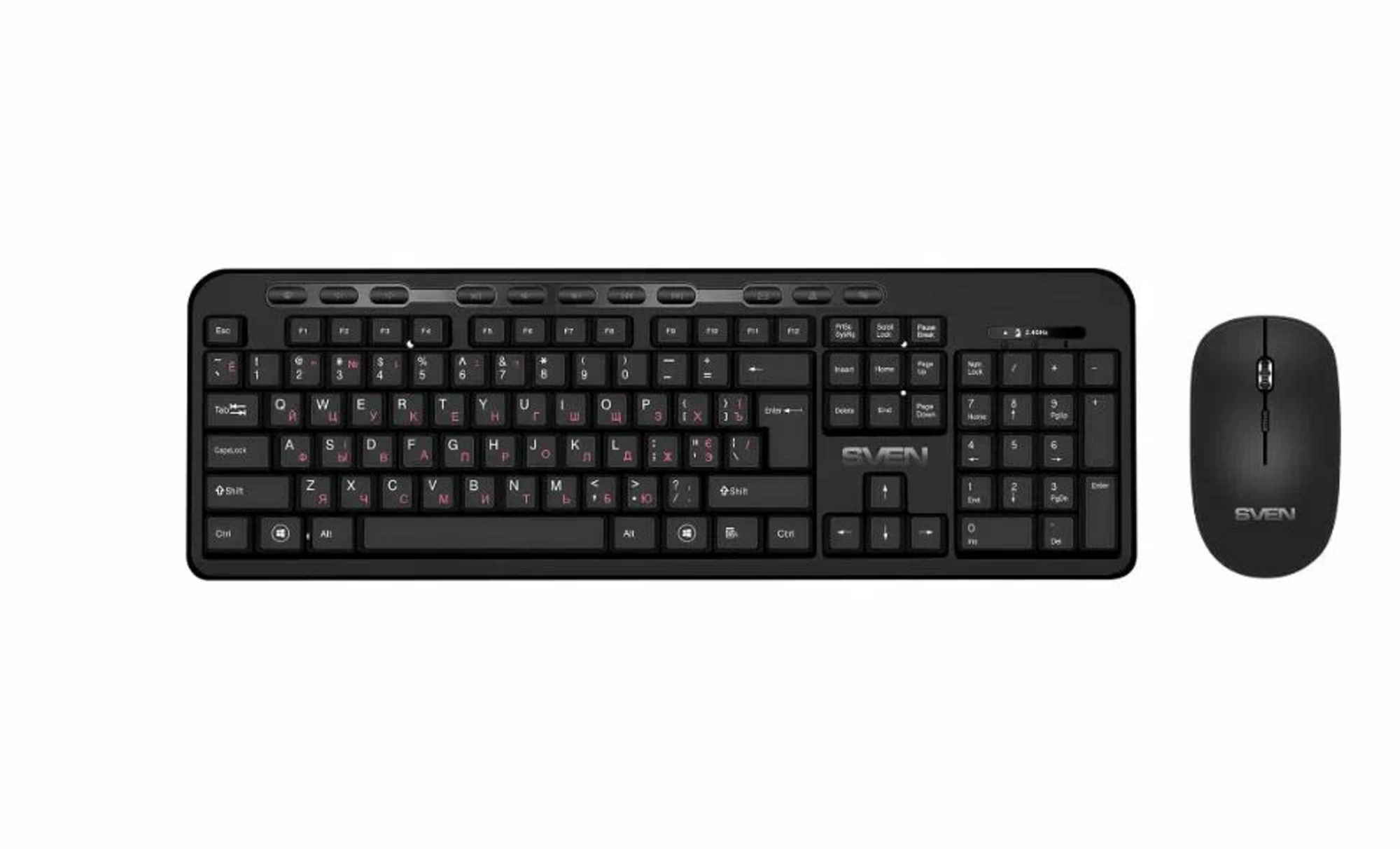 Набор клавиатура и мышь SVEN KB-C3200W, беспроводная, черный