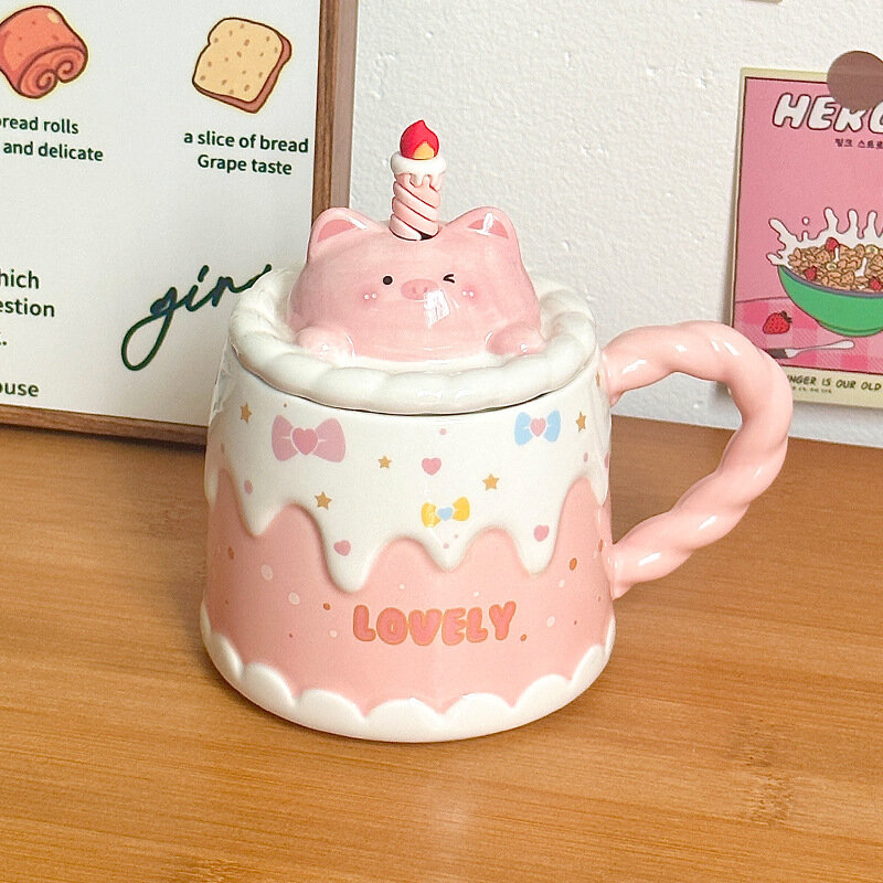 Подарок на день рождения для девочек, милый керамический кружка, сувенир для офиса, высококачественная новогодняя кружка для воды, для домашнего использования