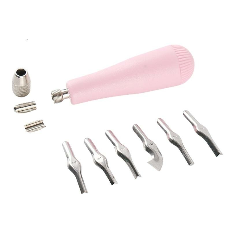 Резец для резиновых штампов с 6 головками, Розовый