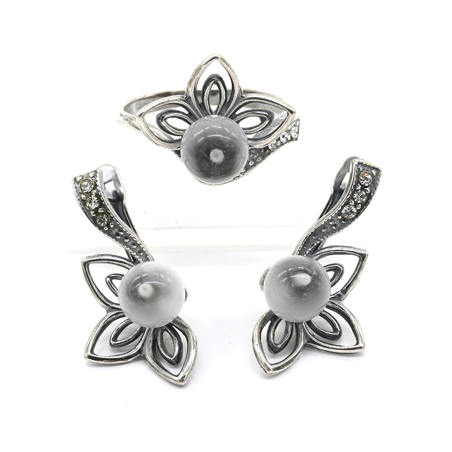 Серьги, кошачий глаз