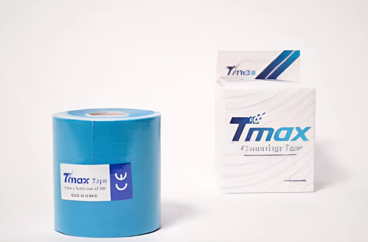 Кинезио тейп хлопок Tmax Extra Sticky 7,5 cm x 5 m, голубой, 96% хлопок, 4% спандекс