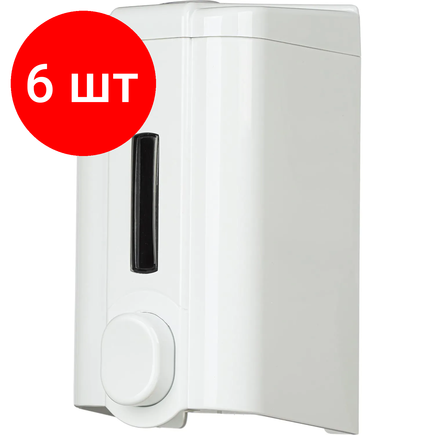 Комплект 6 штук, Дозатор для жидкого мыла Luscan Professional 1000мл белый пластик