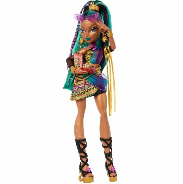 Кукла Monster High Nefera De Nile, Royal Mummy in Dress with Pet Scarab Lavish, Нефера де Нил