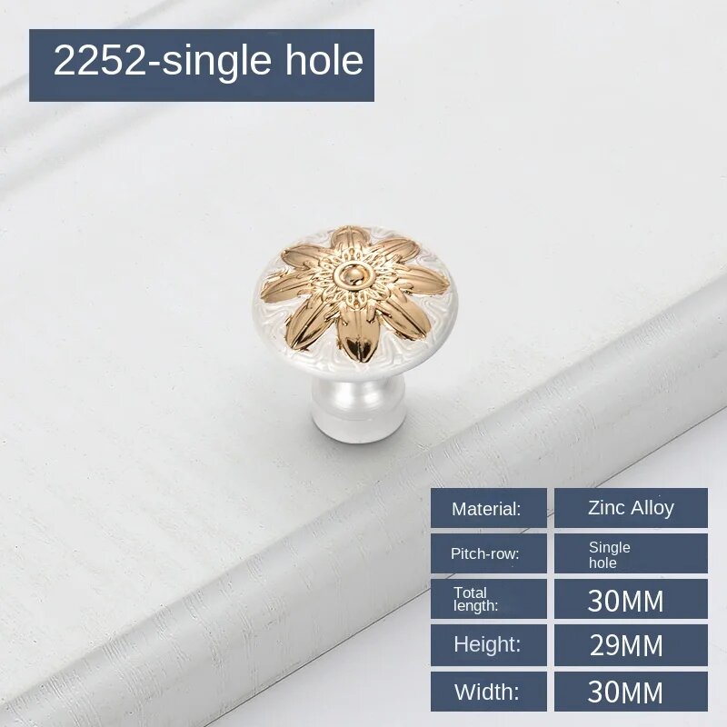 Ручка для шкафа 2252-S-Gold Silver, цинковый сплав