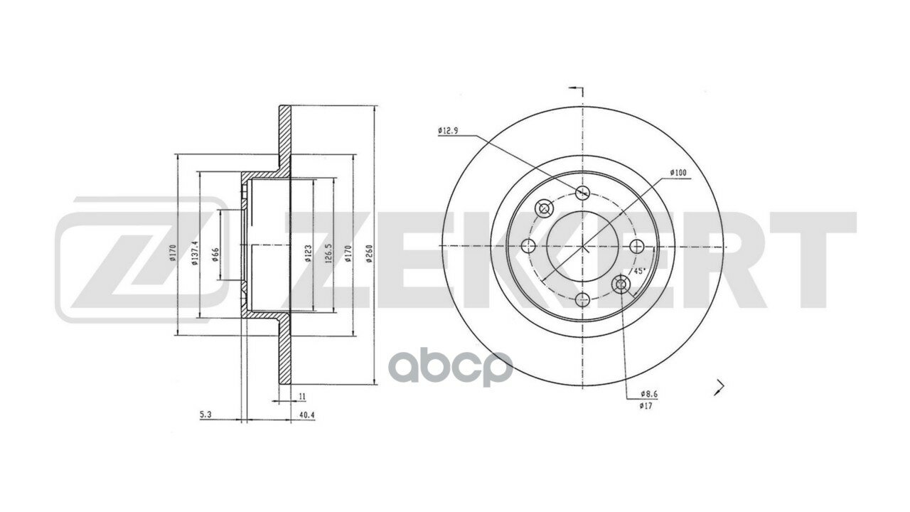 Диск тормозной задний Lada Vesta (GFL_ GFK_) 15- X-Ray (GAB_) 19- Zekkert арт. bs-7034