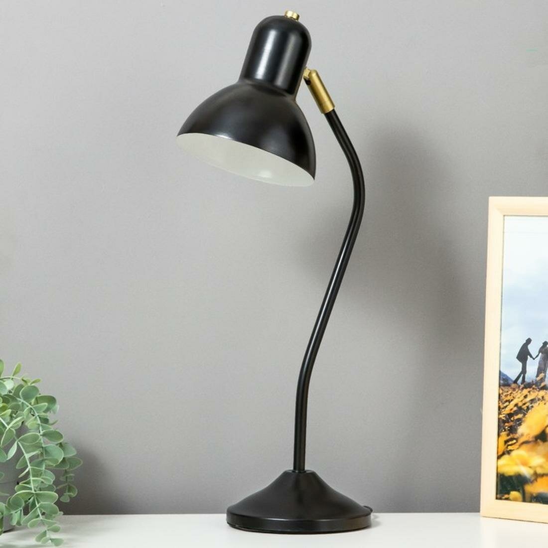 Настольная лампа RISALUX «Оскар» 1×40 Вт Е27 черный 20.5×14.5×56 см