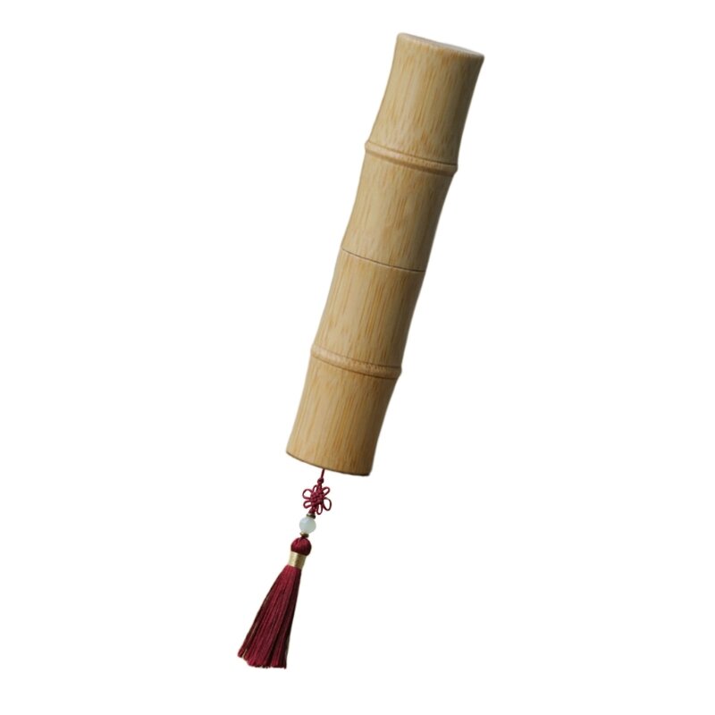 Тюбик губной помады 2.8 gDIY bamboo из натурального бамбука с кисточкой-красная кисточка