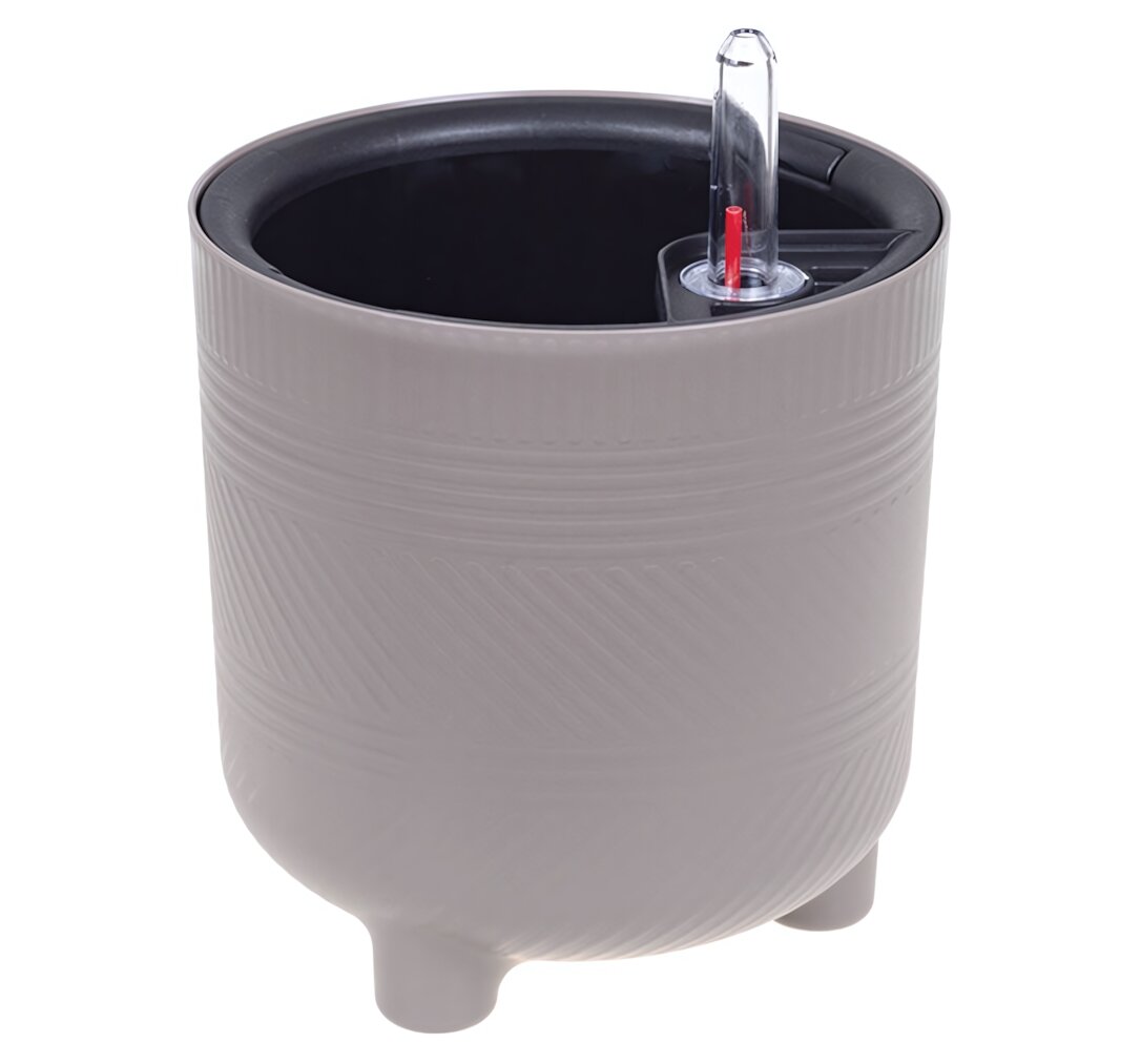 Кашпо шэнк 2л, D150мм, автополив, индикатор уровня воды, серый