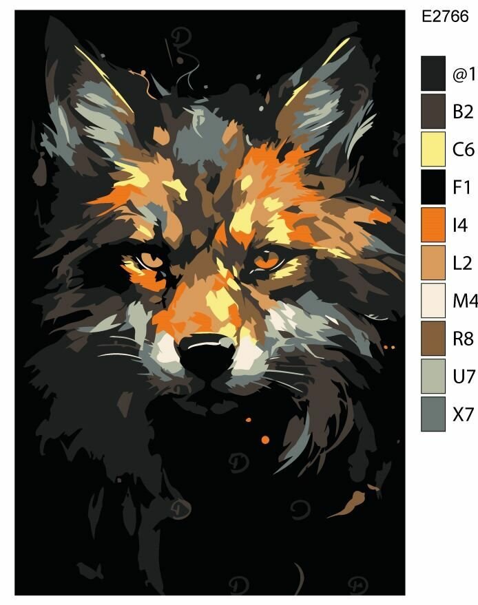 Детская картина по номерам E2766 "Лиса. Опасный хищник" 20x30