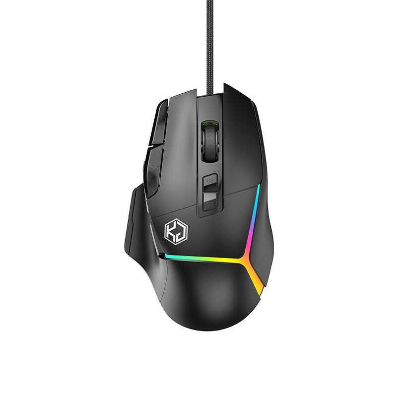 GK502 Проводная игровая мышь с RGB подсветкой и макро-программированием для ПК, черная